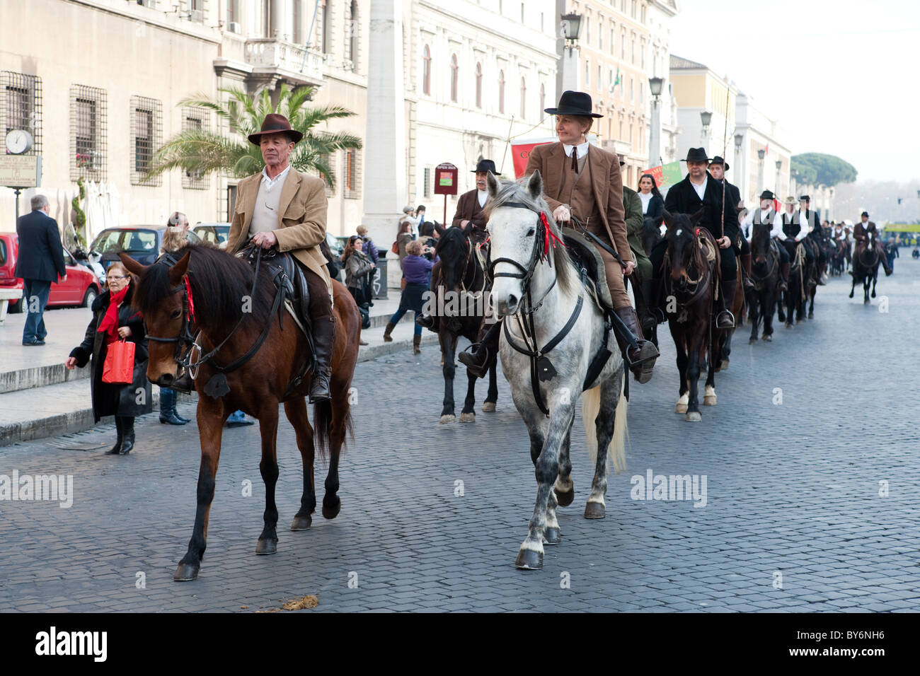 Rome Italy parade in the street near Vatican city for the "animals ...