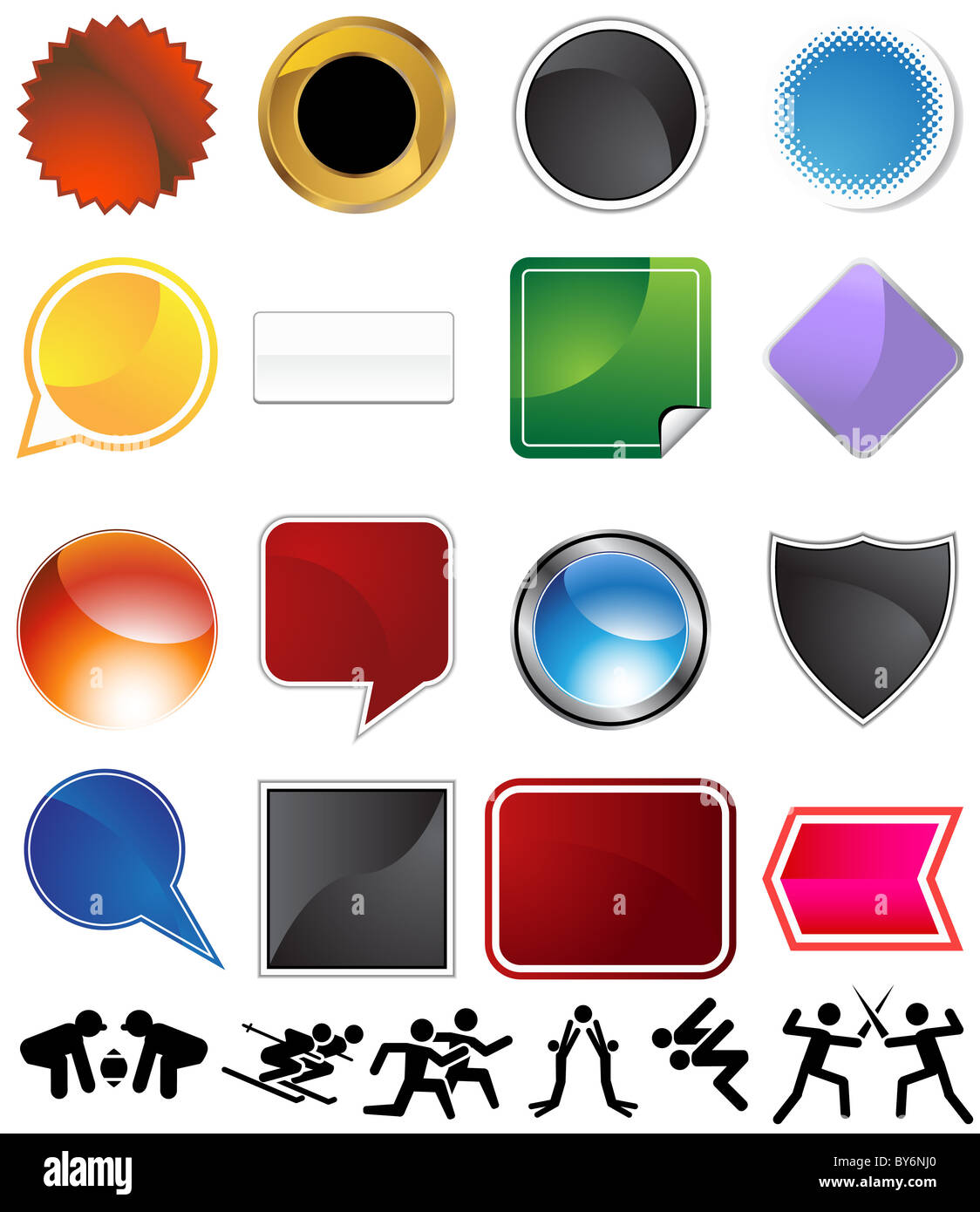 Competitive sports variety set isolated on a white background Stock ...