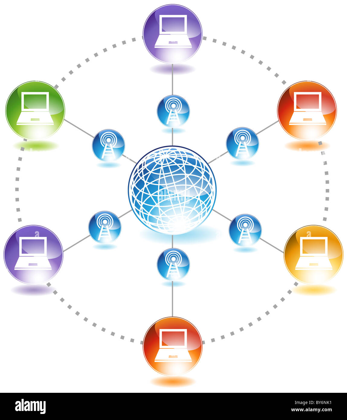 Image showing global communication between computers Stock Photo - Alamy