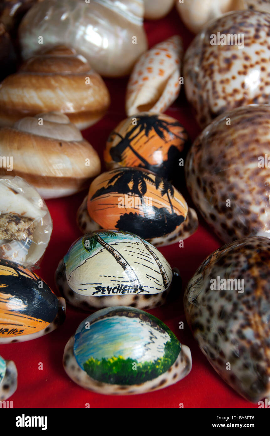 Seychelles, Island of Mahe. Capital city of Victoria. Souvenir ...