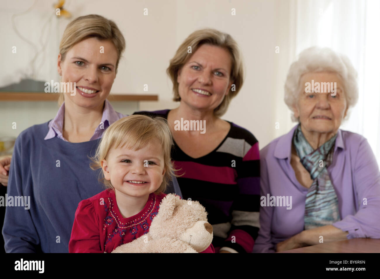 Four female generations of a family Stock Photo - Alamy