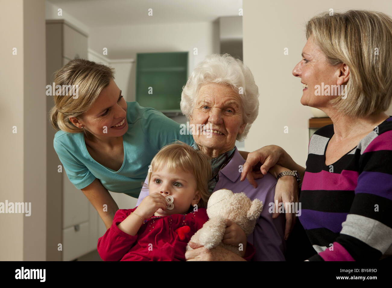 Four female generations of a family Stock Photo - Alamy