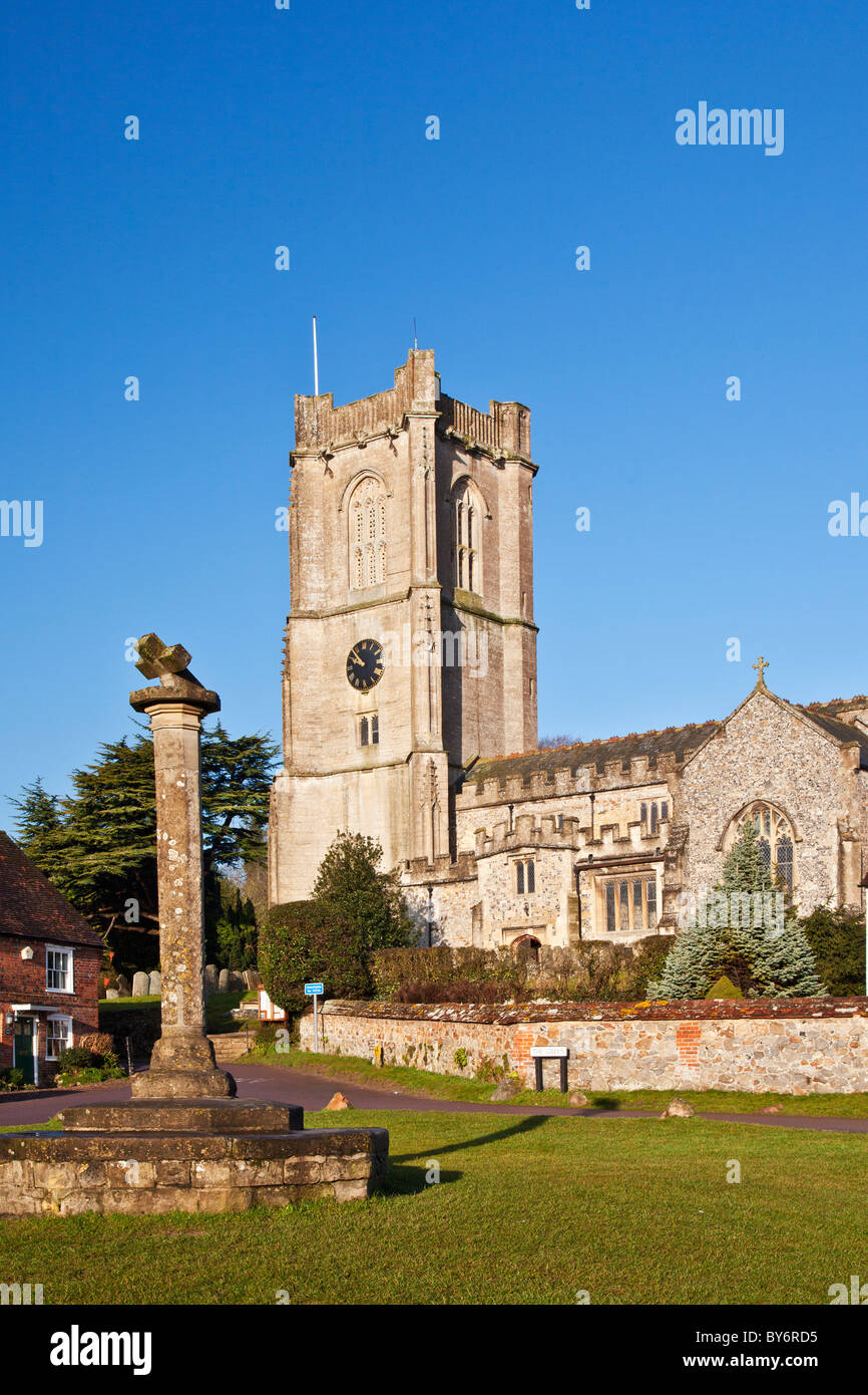 The church of St.Michael in the typical English country village of ...