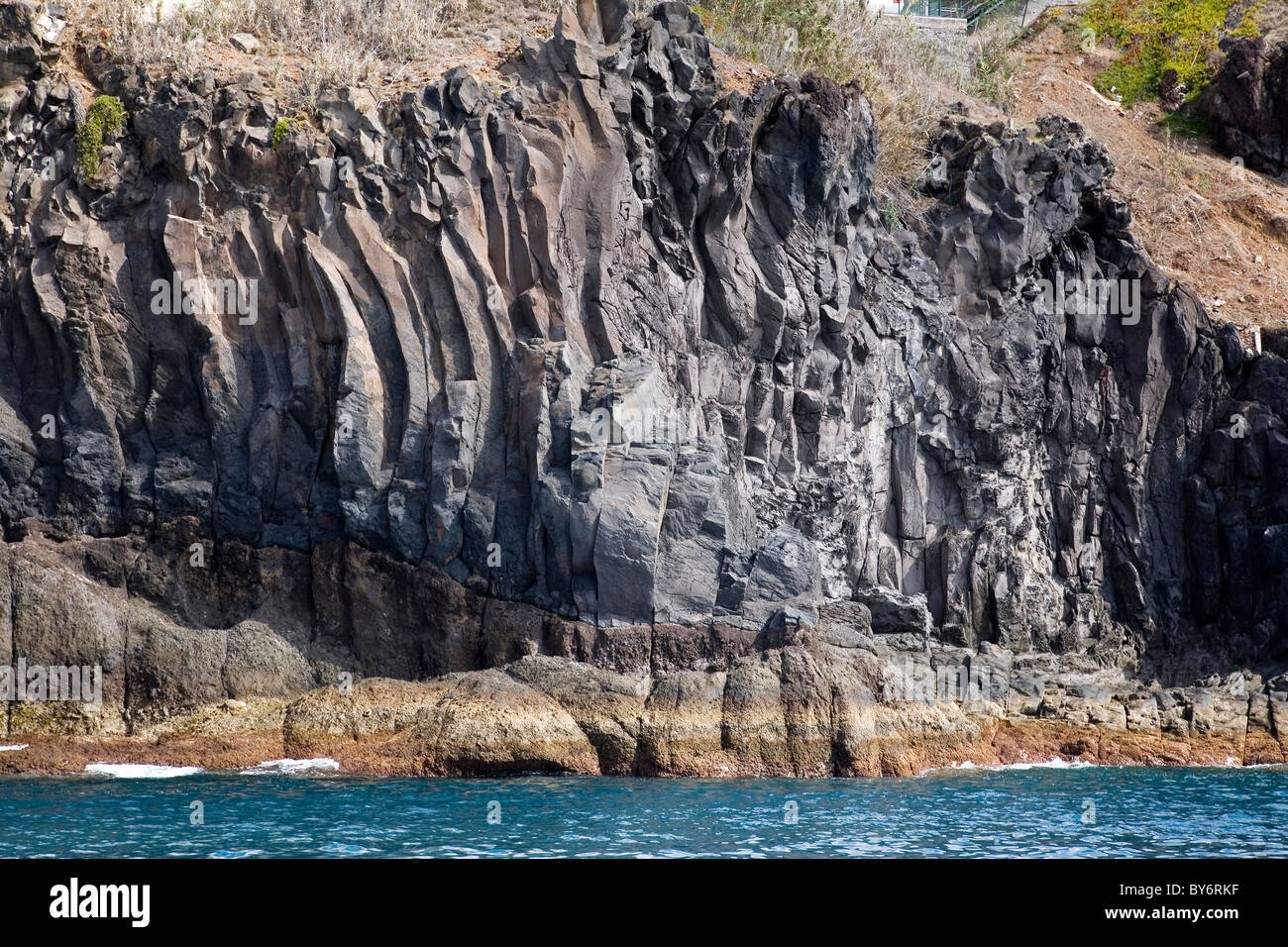 Basalt sea cliff formations, Madeira Stock Photo - Alamy