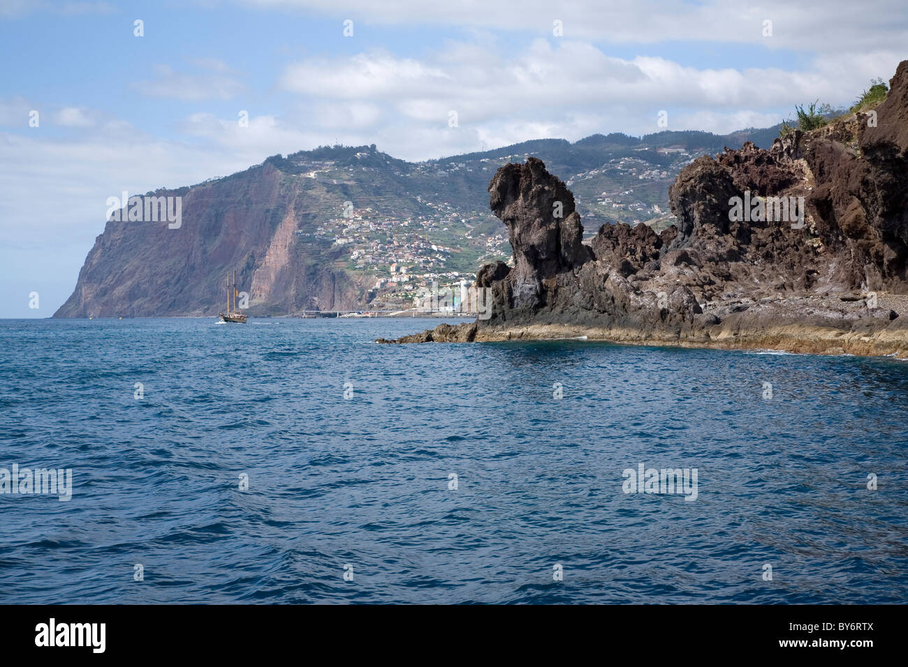 Basalt sea cliff formations, Madeira Stock Photo - Alamy
