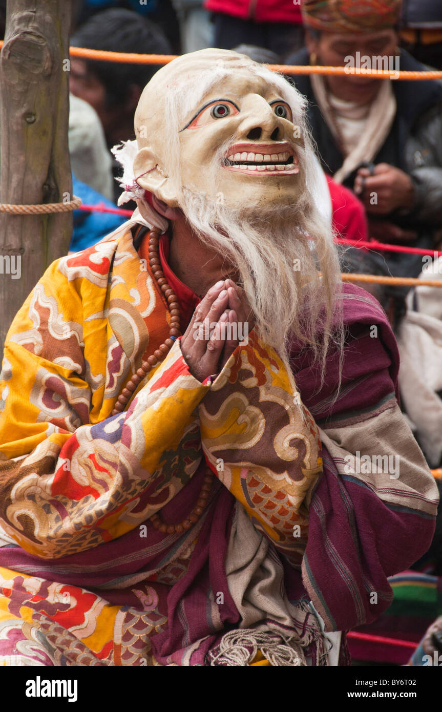 masked monk at the Mani Rimdu Festival at Tengboche Monastery in the ...