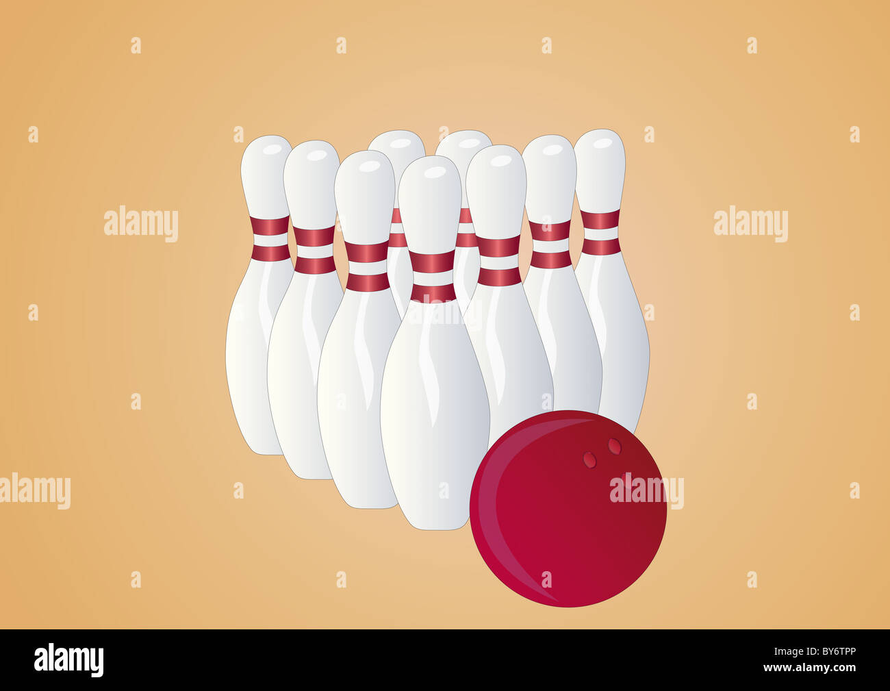 bowling pins and ball Stock Photo - Alamy