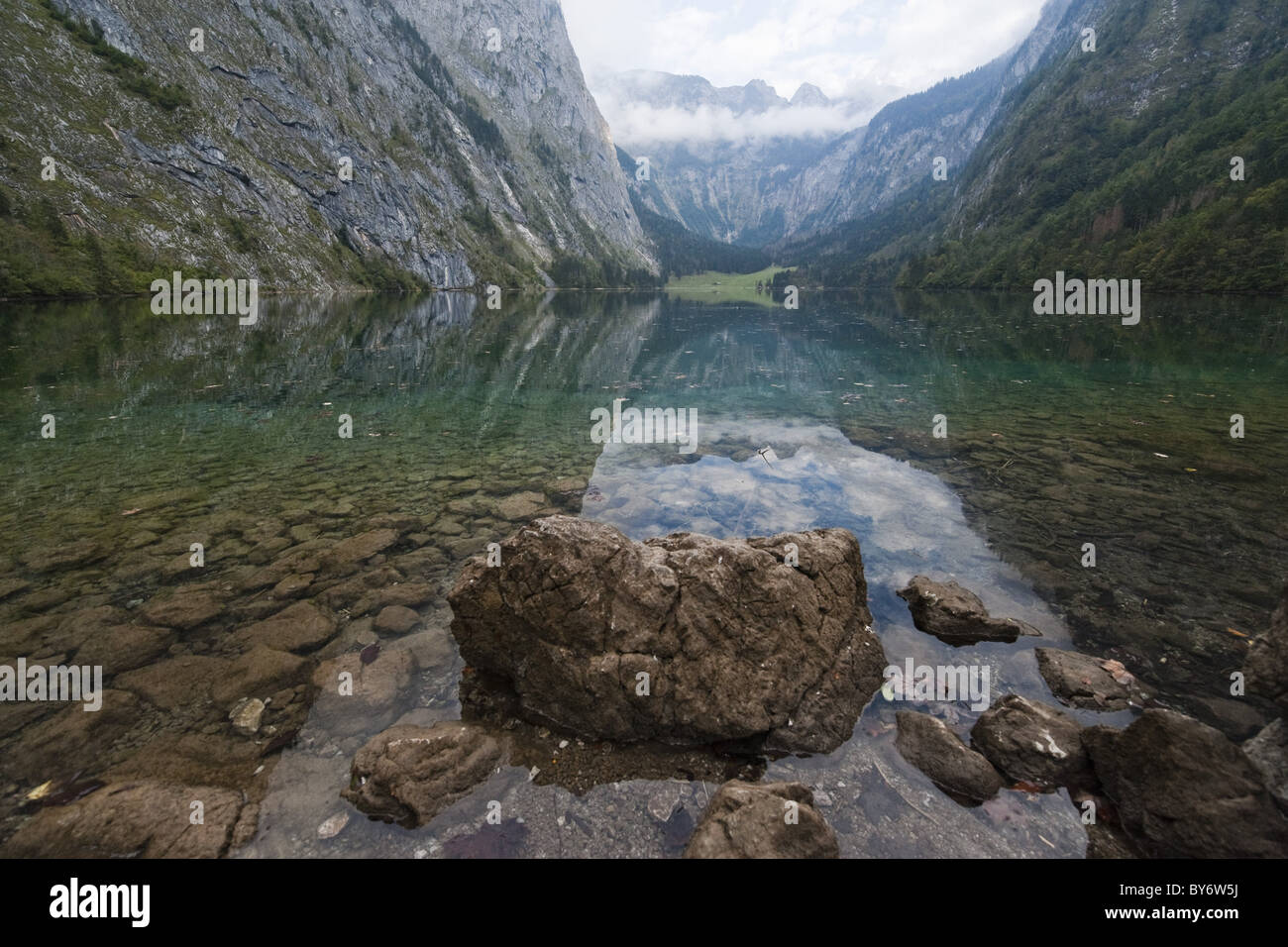 Scenery at lake Obersee, Berchtesgadener Land, Upper Bavaria, Germany ...