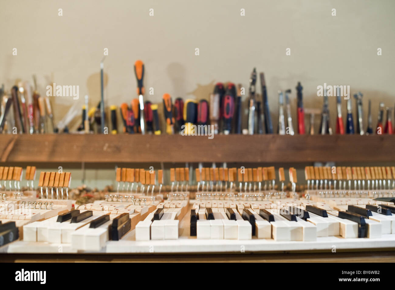 Piano keys, piano making, Bavaria, Germany Stock Photo - Alamy