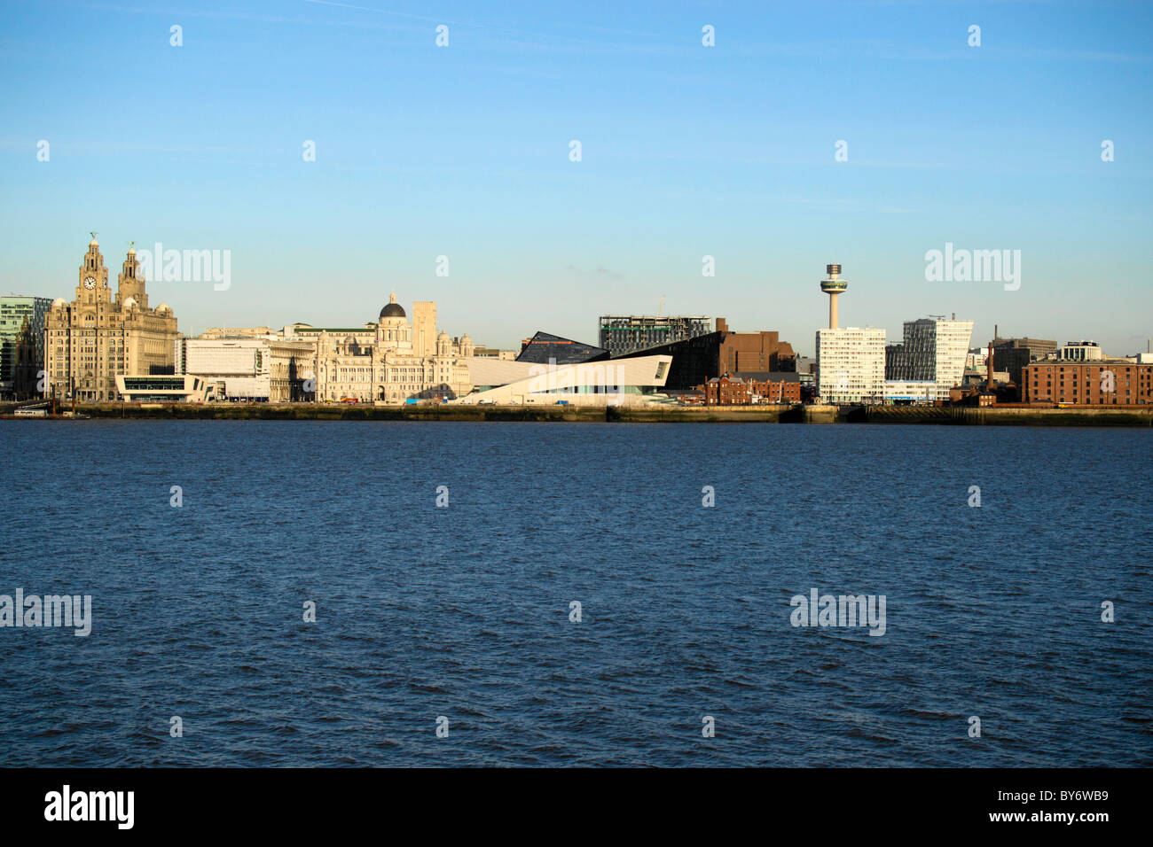 Liverpool waterfront from Birkenhead Stock Photo - Alamy