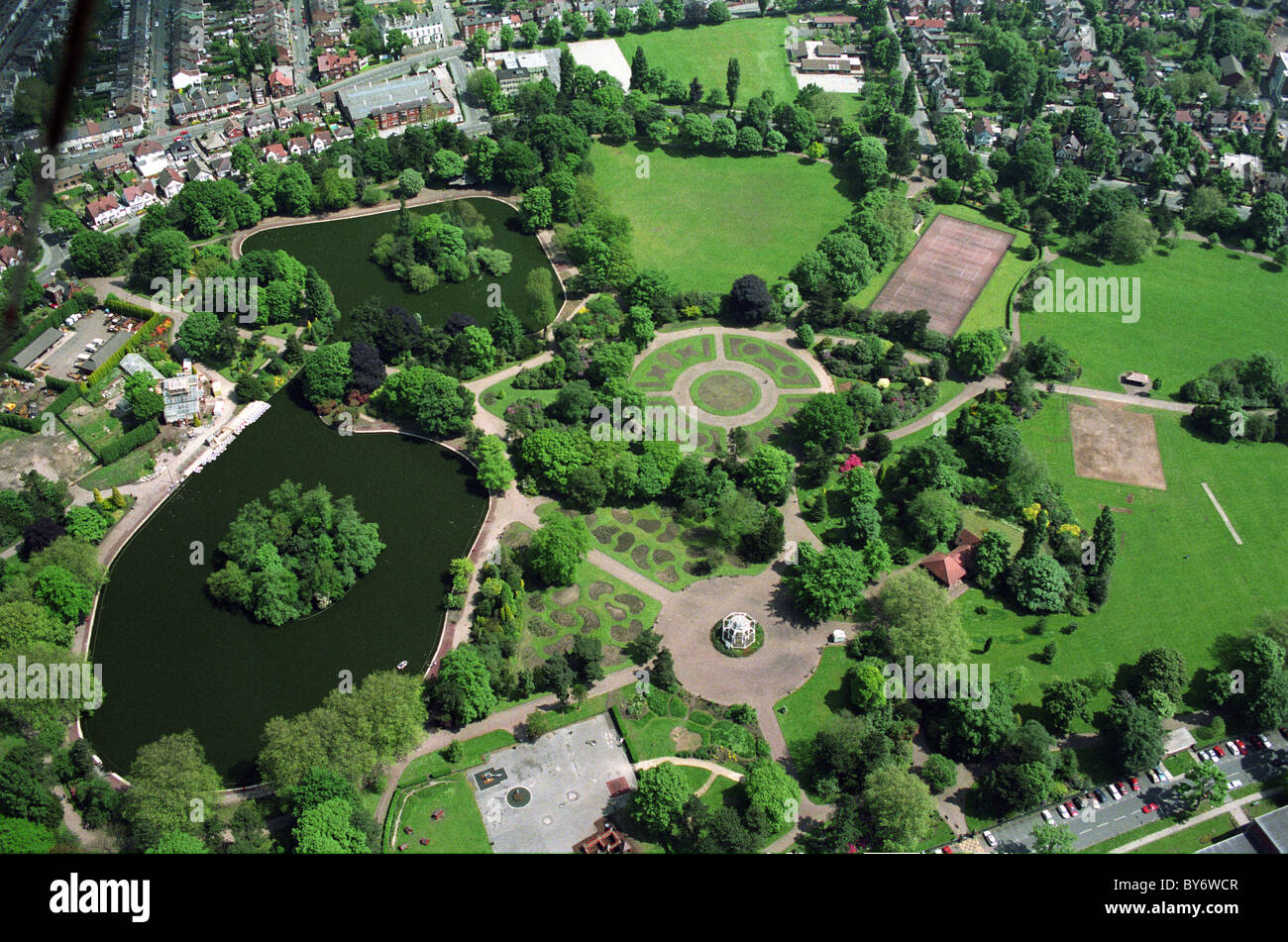 Aerial view of West Park Wolverhampton 9/9/92 Stock Photo - Alamy