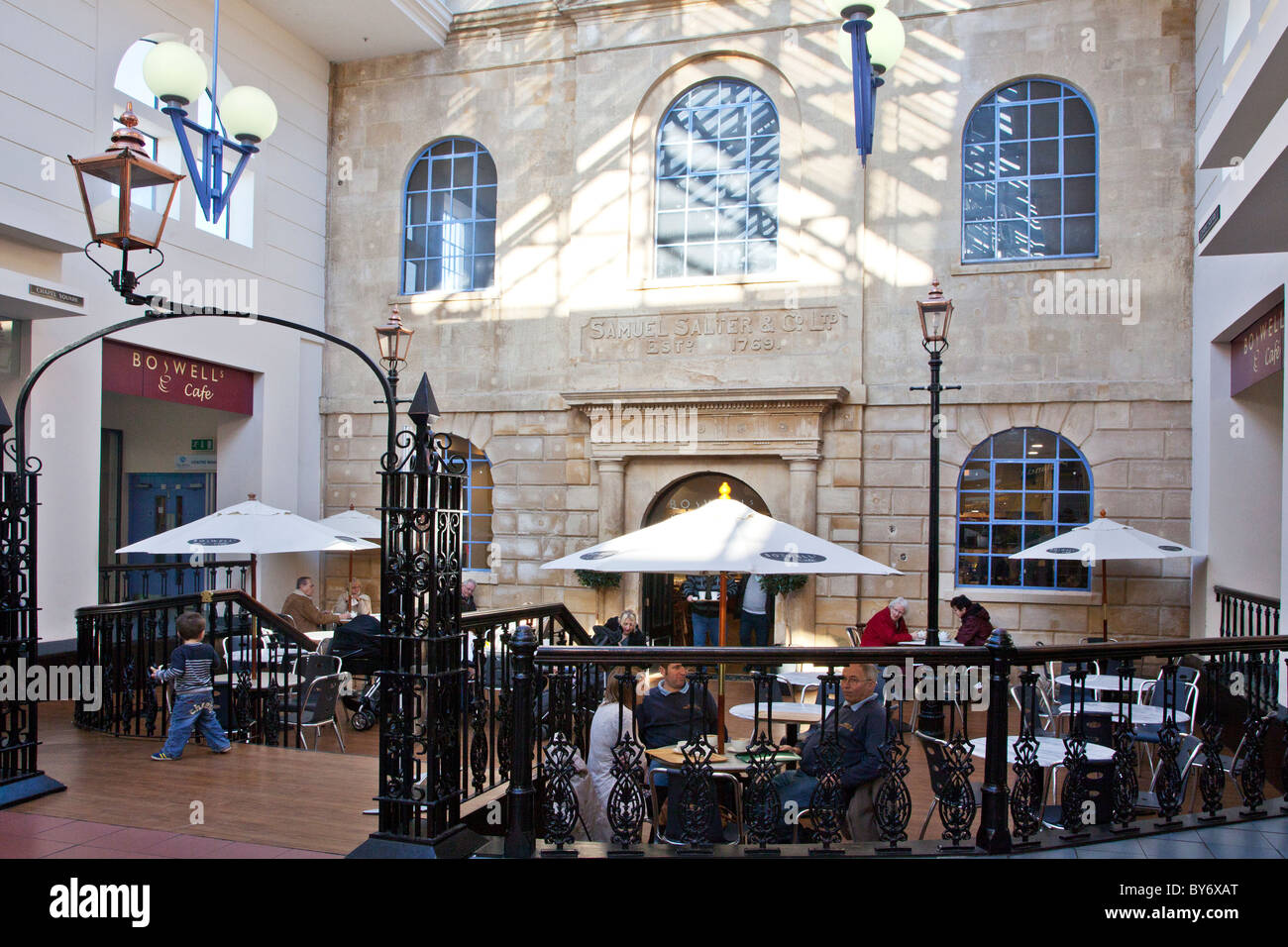 Cafe in an indoor shopping mall in the provincial country town of ...