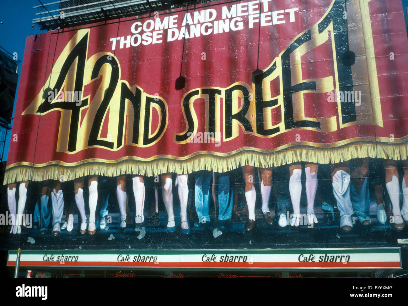 A billboard advertising the Broadway musical 42nd Street is seen in ...