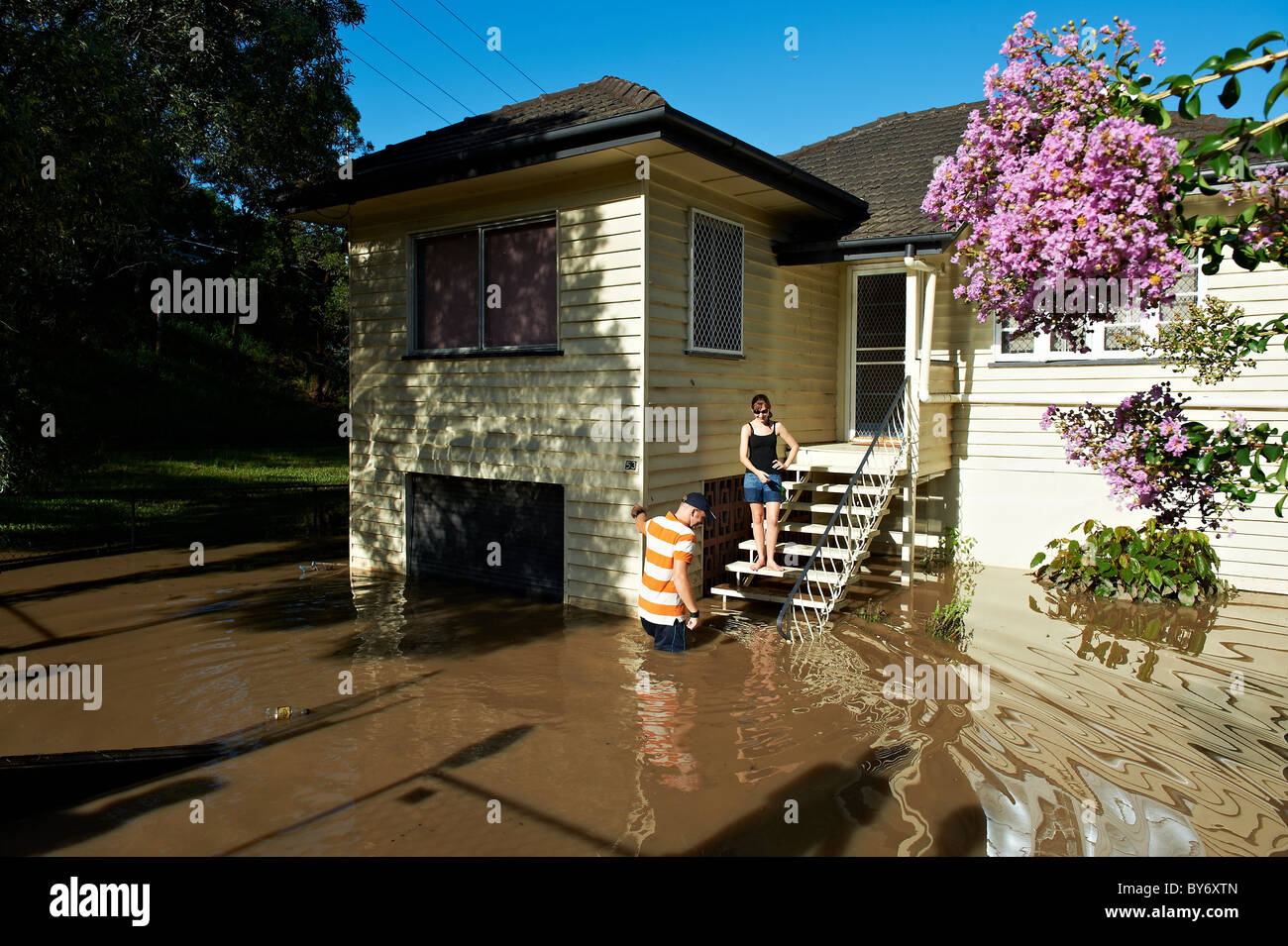 Brisbane floods 2011 at Fairfield Stock Photo - Alamy