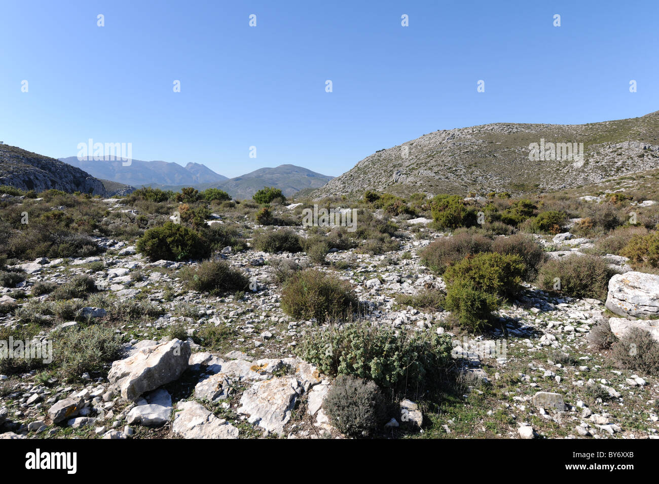 mountains near Benimaurell, Vall de Laguart, Alicante Province ...