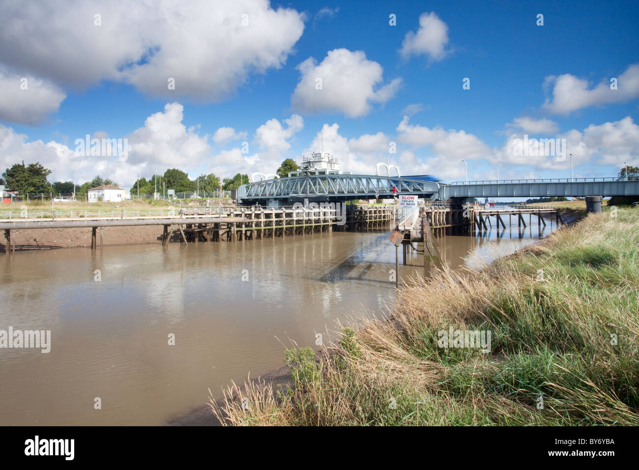 Crosskeys Sutton Swing Bridge in Lincolnshire Stock Photo - Alamy