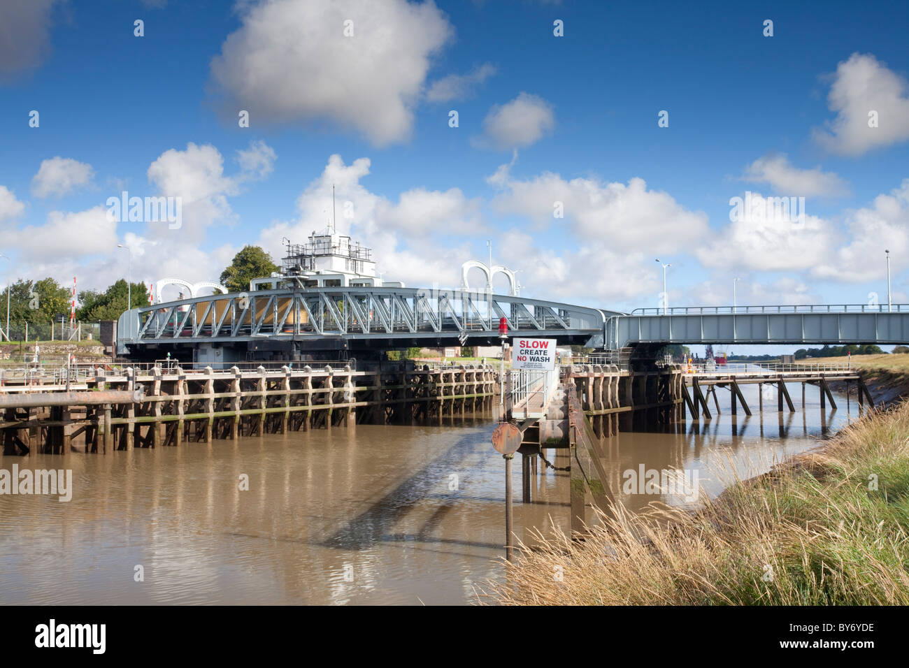Crosskeys Sutton Swing Bridge in Lincolnshire Stock Photo - Alamy