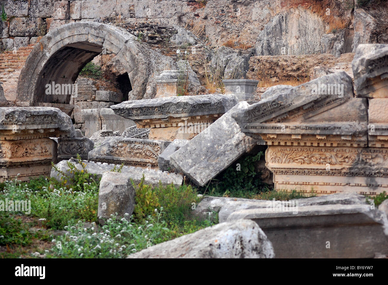 archeological site of Perge near Antalya, south coast, Turkey Stock ...
