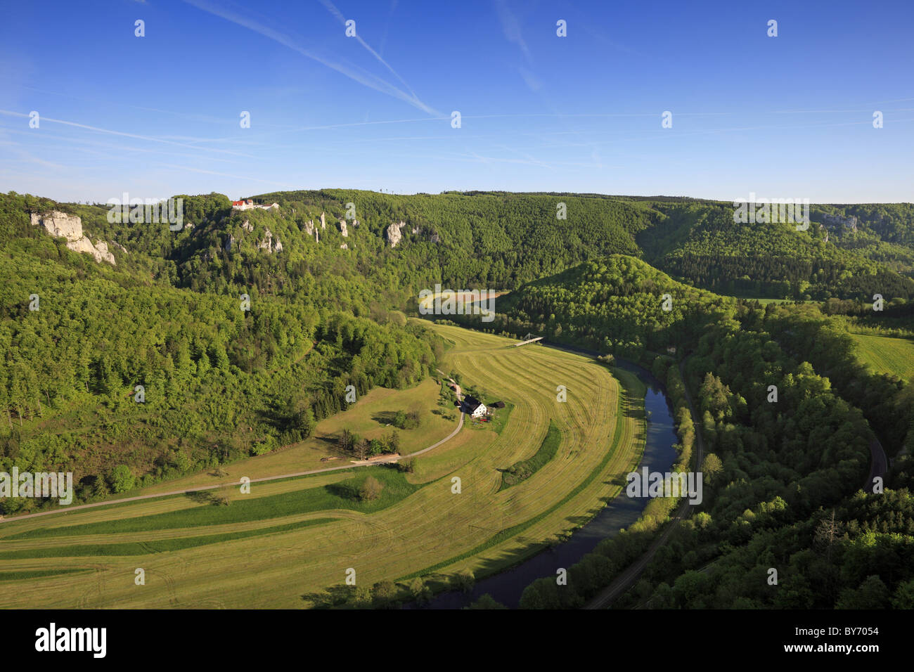 Danube valley near Beuron, Upper Danube nature park, Danube river ...