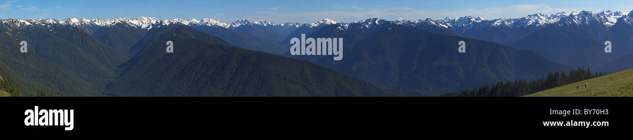 Panorama of Olympic mountains, Washington state, USA, as viewed from ...