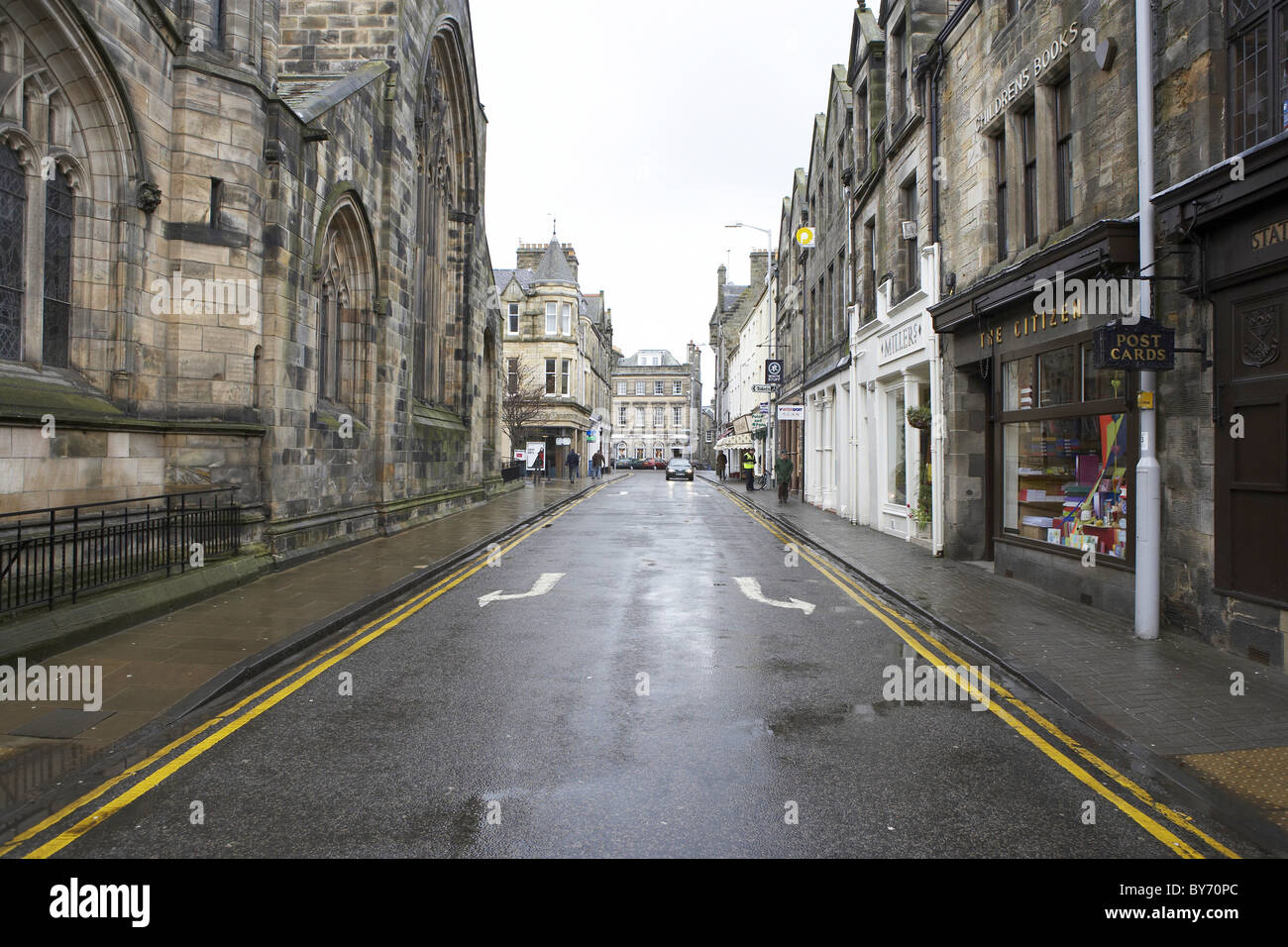 Street and houses of St. Andrews, old town, St. Andrews, Scottland ...
