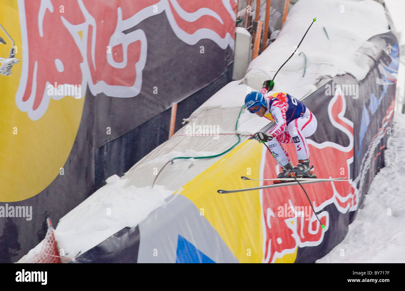 Crash of Hans GRUGGER, AUT in the training session for the Ski Worldcup ...