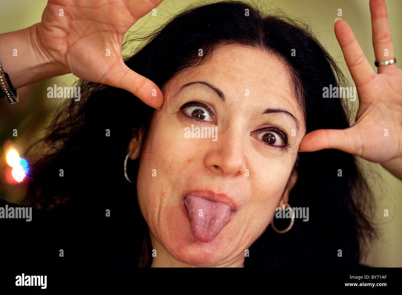 Funny Portraits - Woman With Funny Expression Stock Photo - Alamy