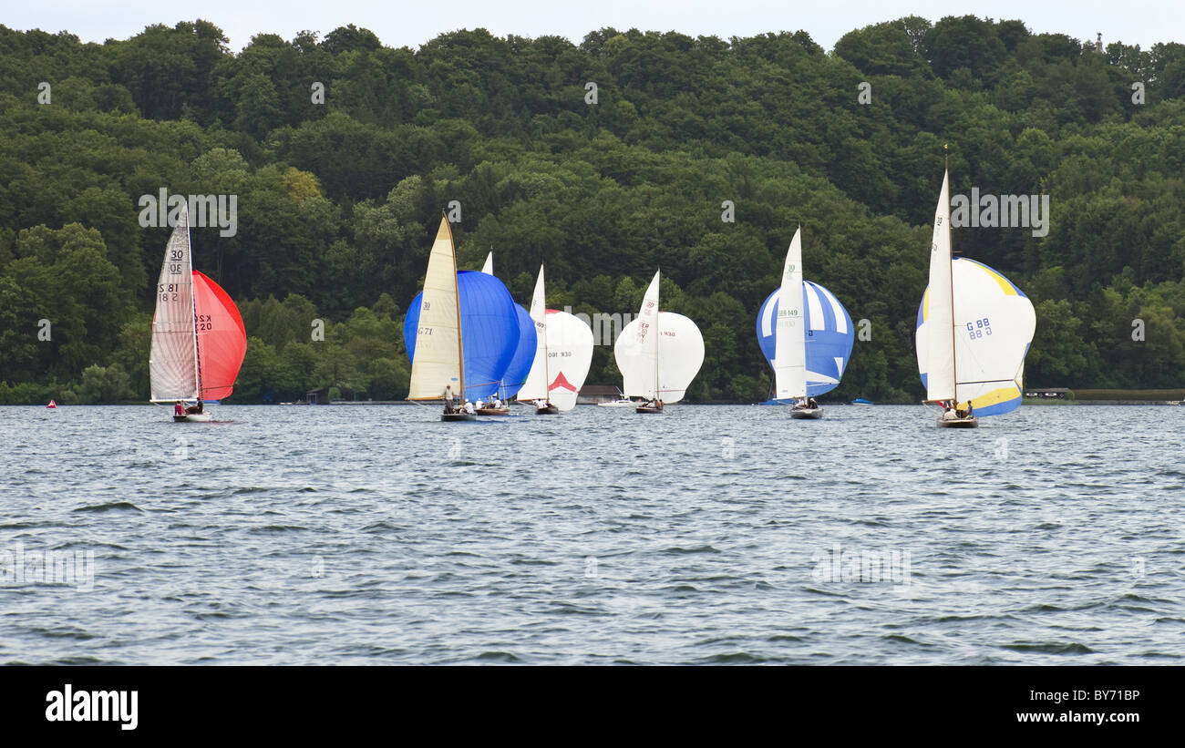 Sailing regatta of Square Metre Yachts, Skerry Cruisers, on lake ...