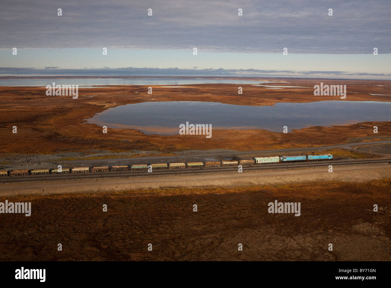 Aerial vews over the Yamal Peninsula in Western Siberia , Russia home ...