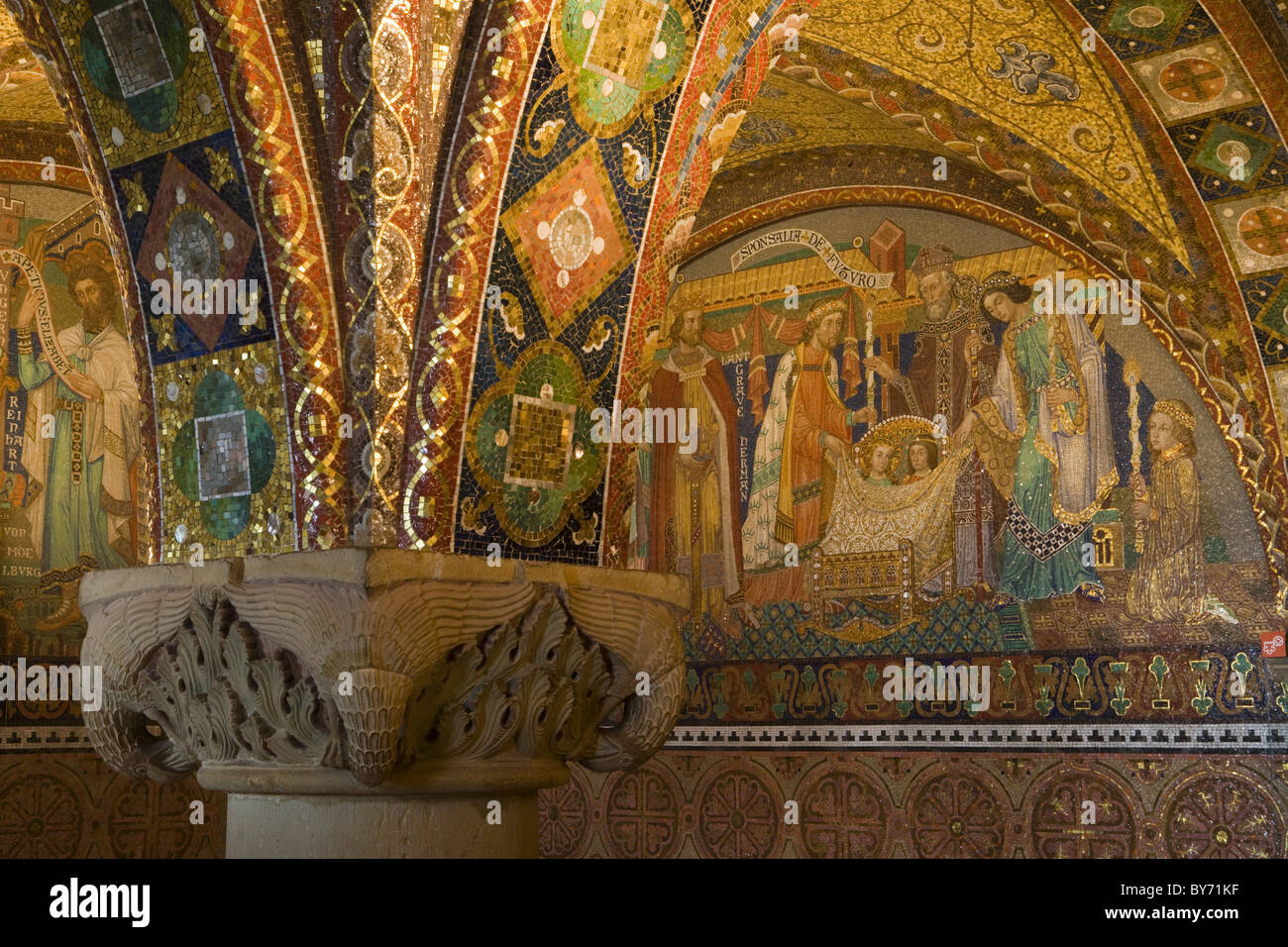 Mosaic in Elisabethkemenate Elizabeth bower in Wartburg medieval Stock ...