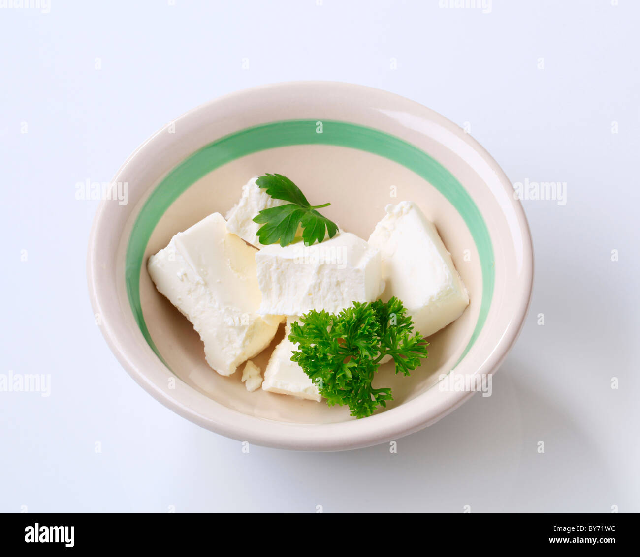 Bowl of fresh cream cheese Stock Photo - Alamy