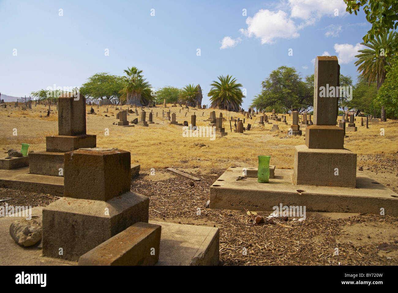 Gravestones on Japanese cemetery, Maui, Hawaii, USA, America Stock ...