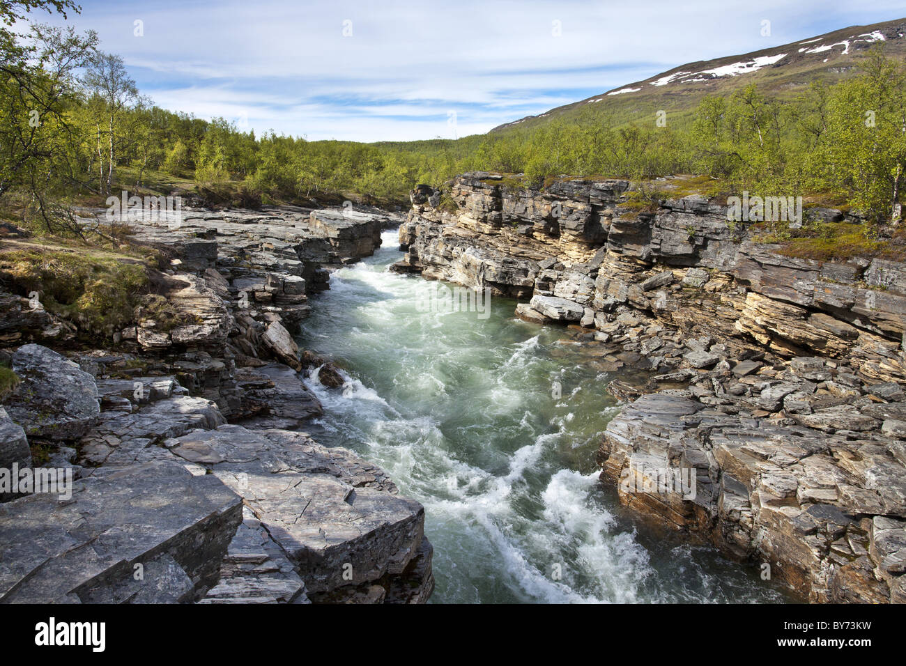 Abisko river canyon, Abisko National Park, Lapland, northern Sweden ...