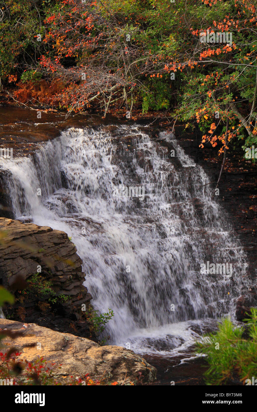Waterfall over A.A. Miller Dam above DeSoto Falls, DeSoto State Park ...