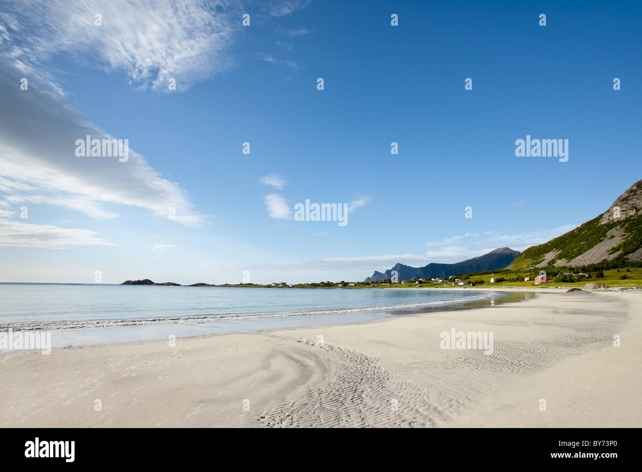Beach, Ramberg, Flakstadoya island, Lofoten Islands, North Norway ...