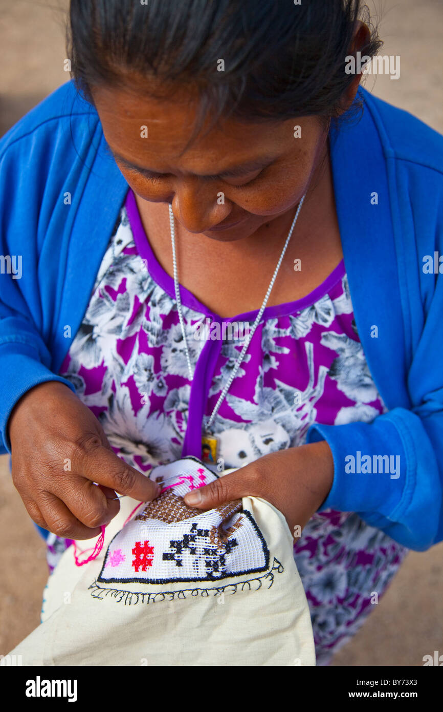 Mexican woman sewing in Valladolid, Yucatan, Mexico Stock Photo - Alamy