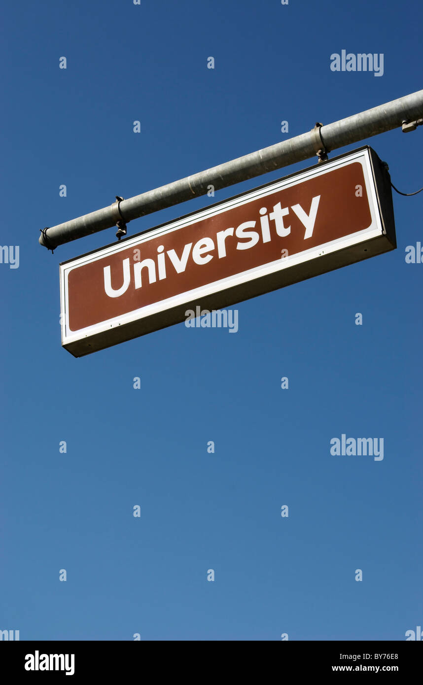 University Drive street sign near University of California, Irvine, USA ...