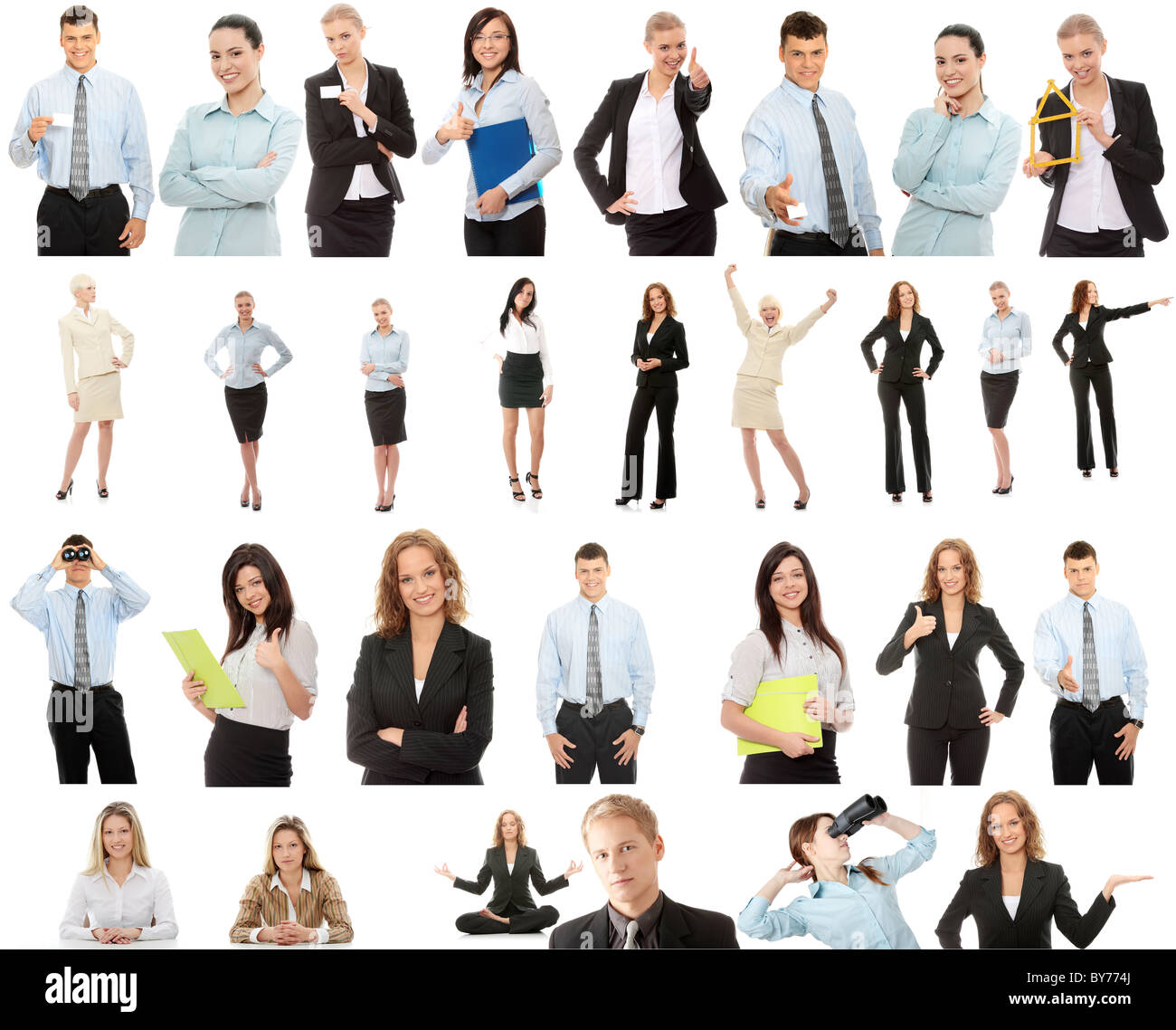 Business people collection, isolated on white background Stock Photo ...