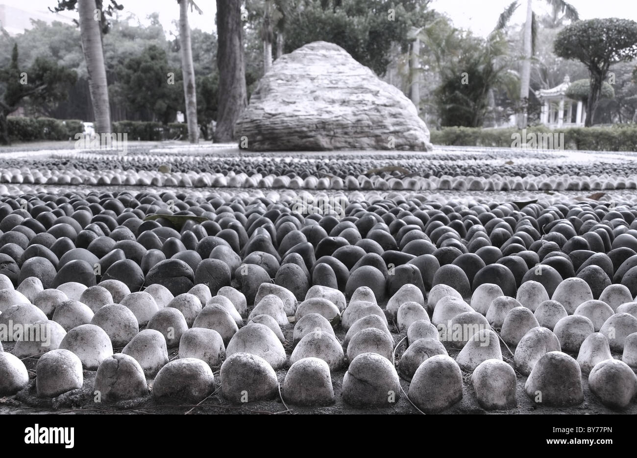 A Chinese health path made from round pebbles Stock Photo - Alamy