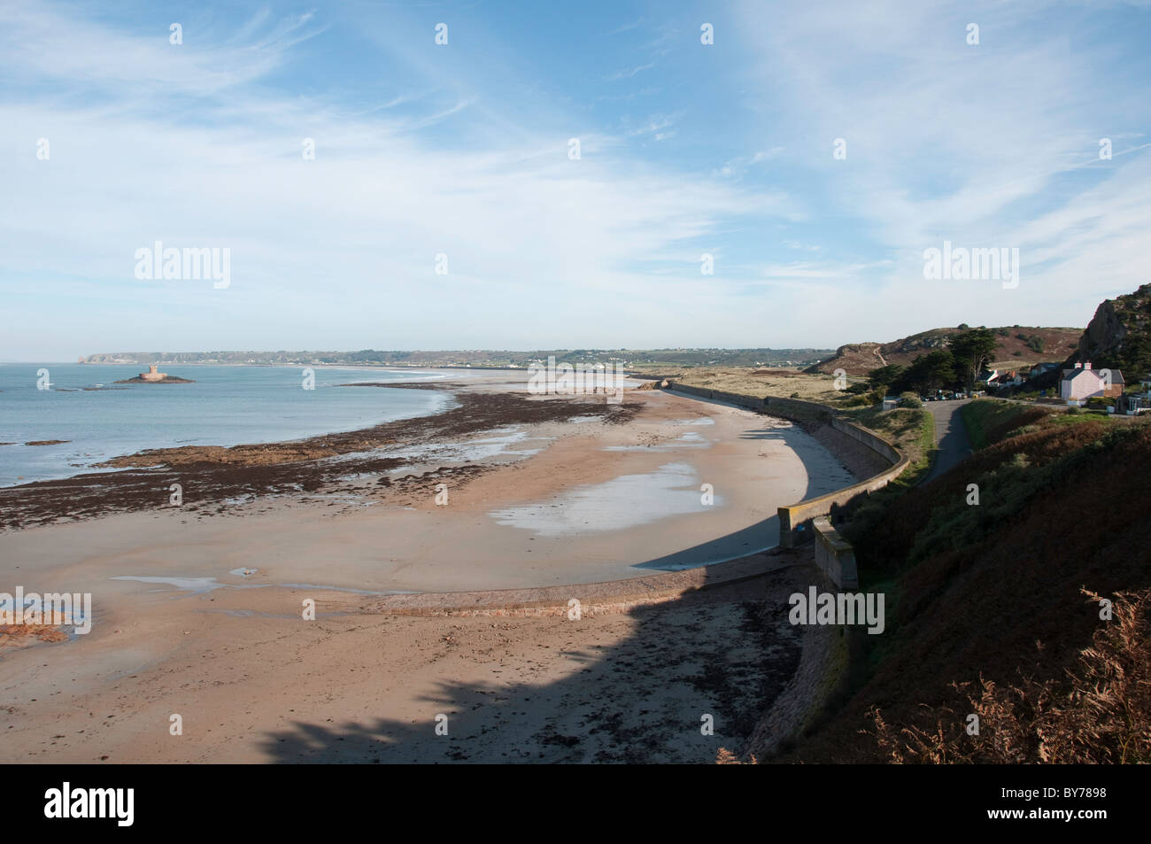 La Rocco Fort in St Ouens Bay Jersey Stock Photo - Alamy