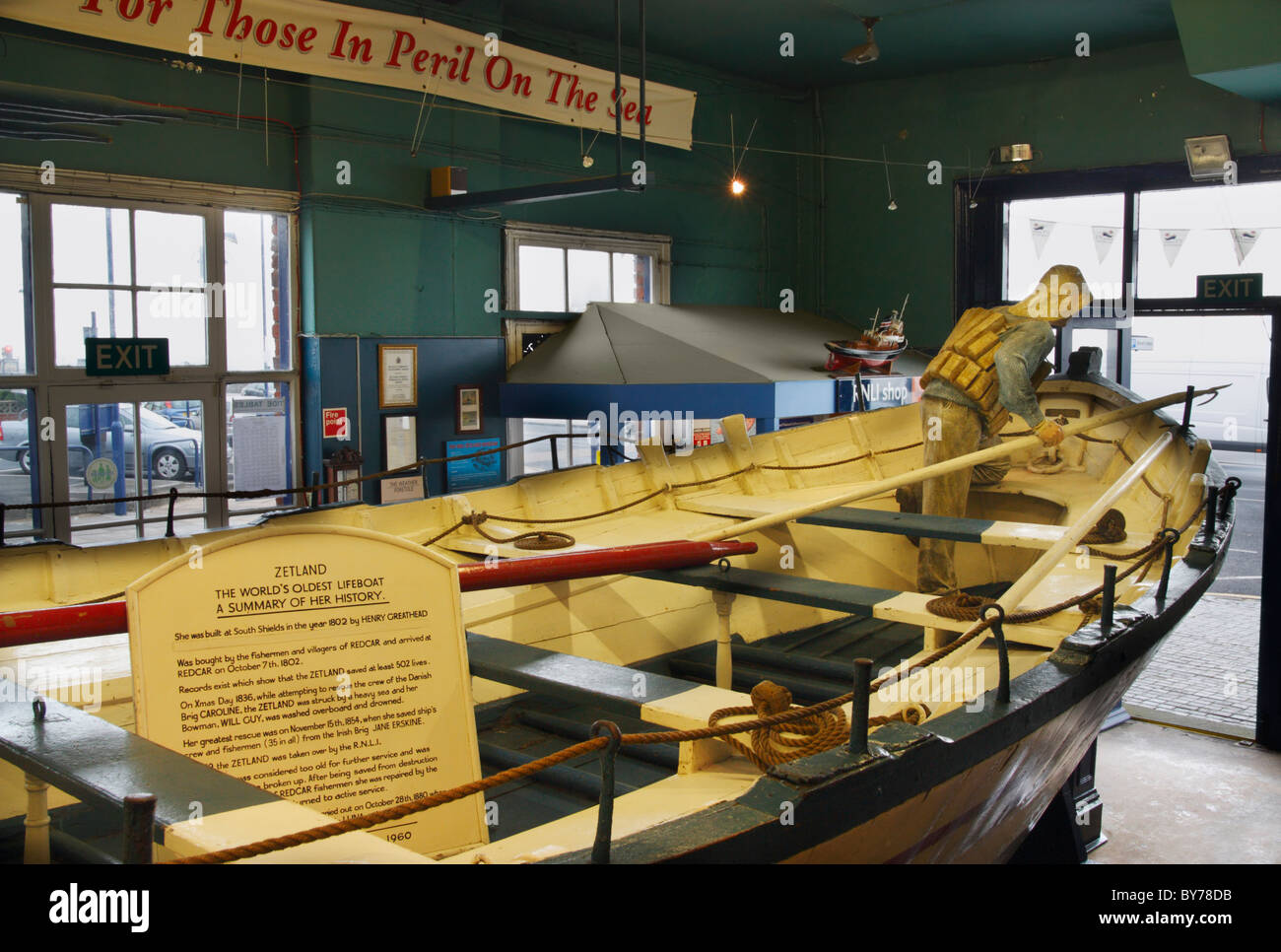 World's oldest lifeboat in The Zetland lifeboat museum, Redcar, north ...