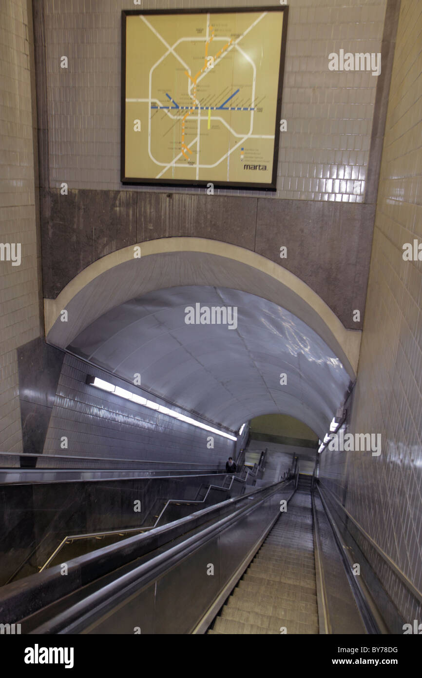 Atlanta Georgia,MARTA,Five Points Station,underground,escalator,down,up ...