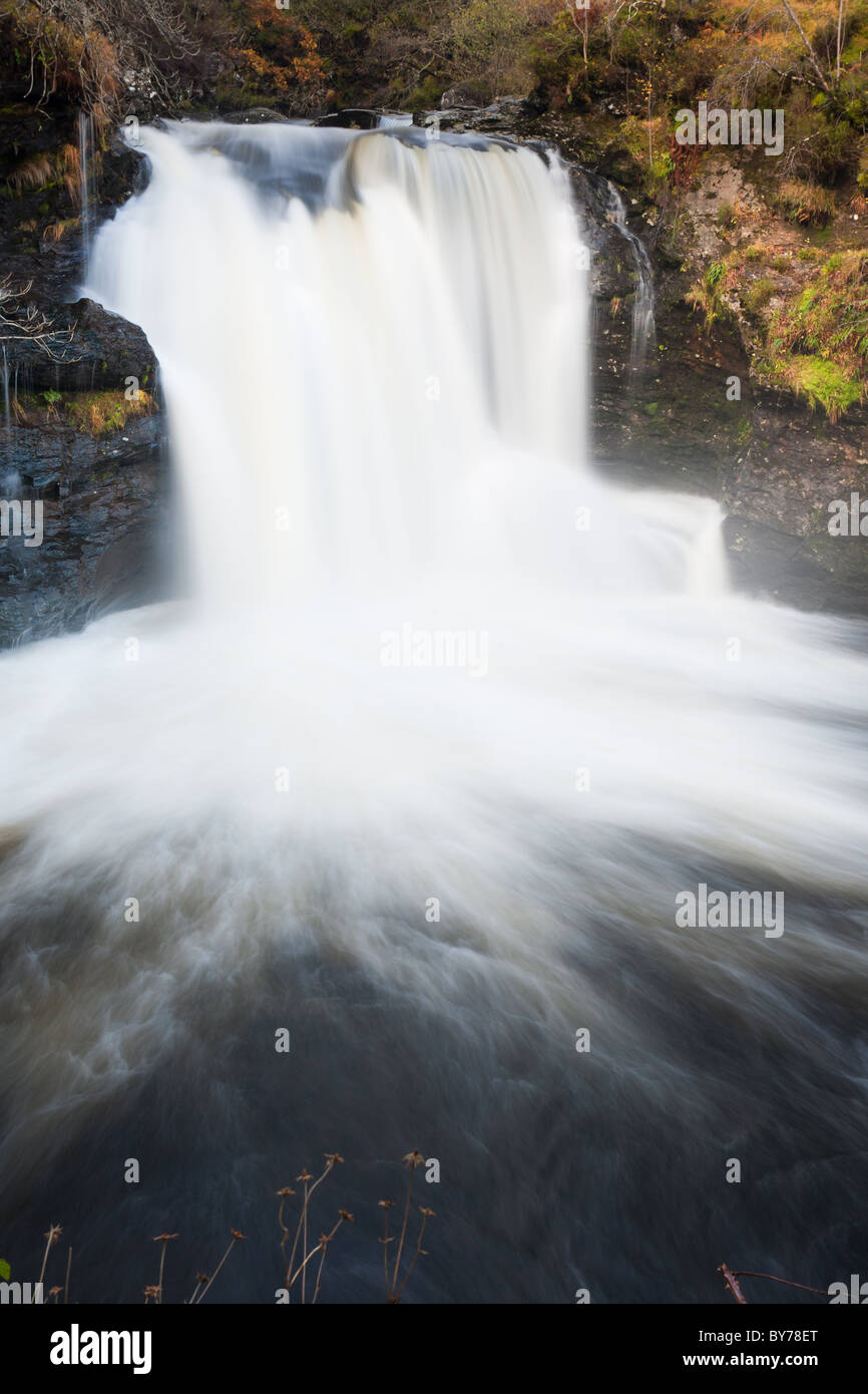 Rushing waters of the river Falloch flowing from the Falls of Falloch ...