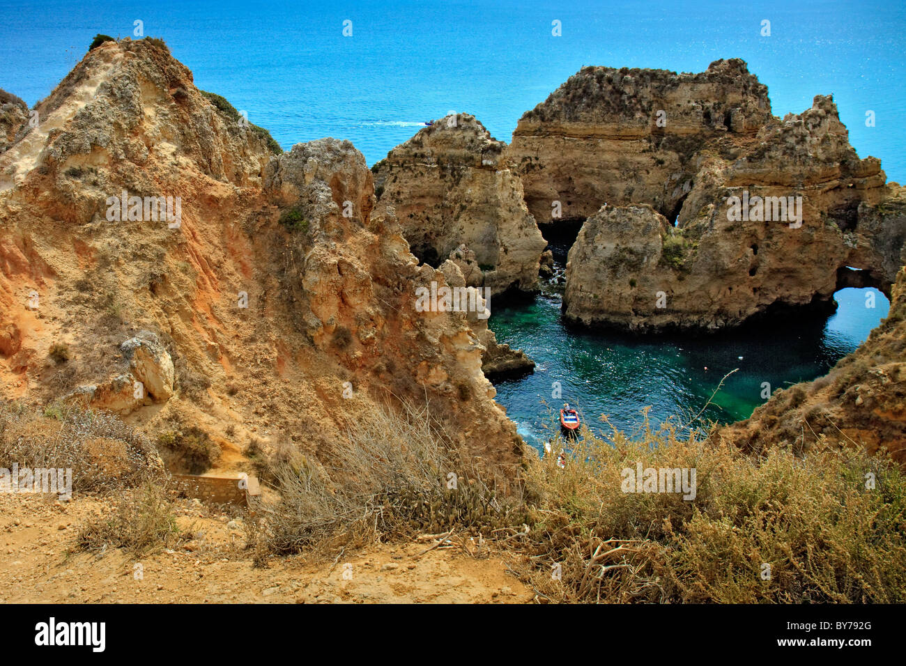 Portugal Lagos Grotto At Ponta De Piedade Stock Photo - Alamy