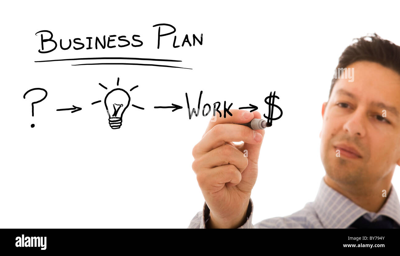 Businessman with a strategy plan to be successful in his business Stock ...
