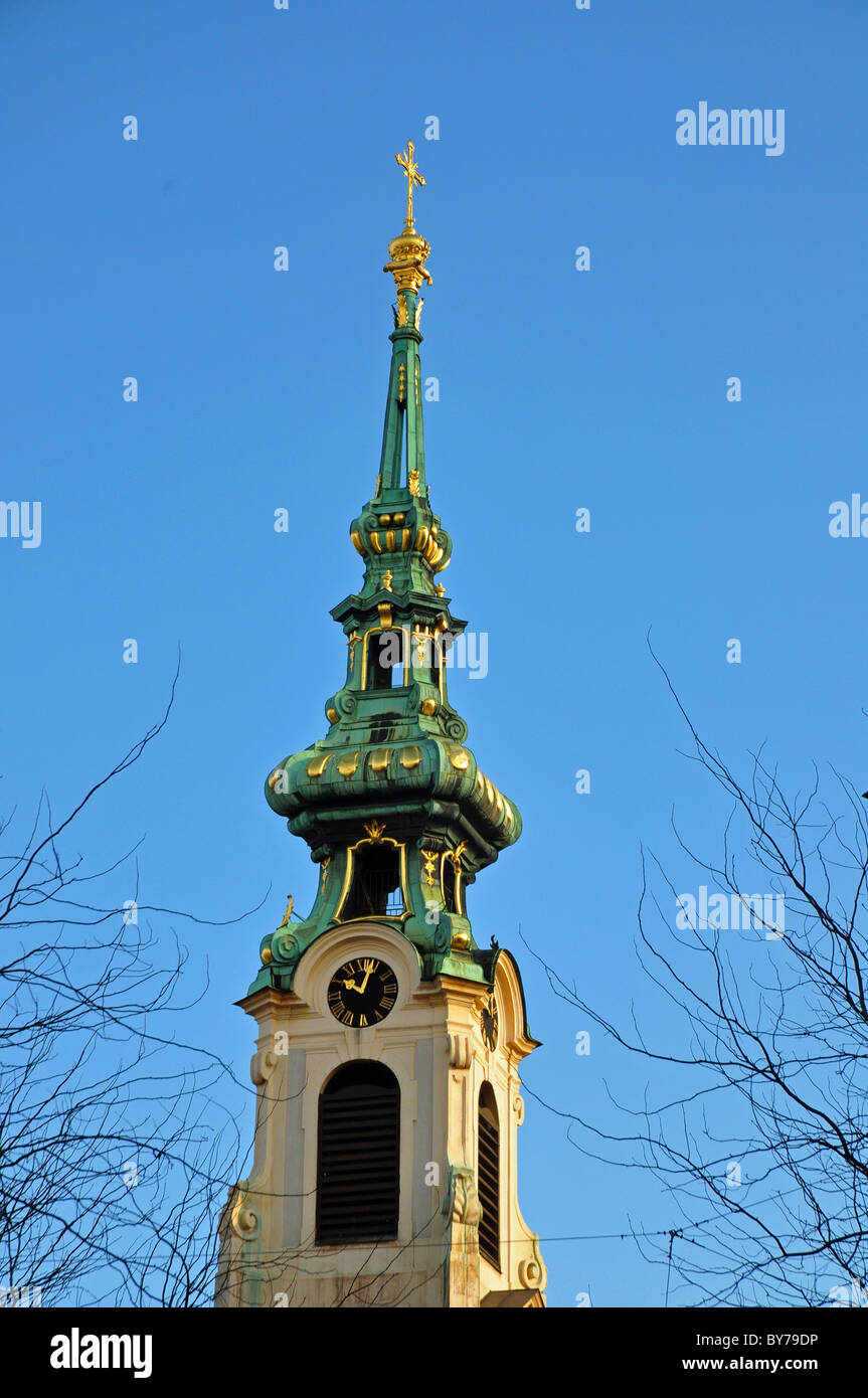 Vienna, Austria: church clock tower Stock Photo - Alamy
