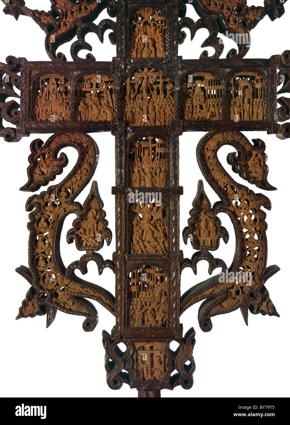 Rafail's Cross, detail of a wooden cross whittled down by a monk named ...