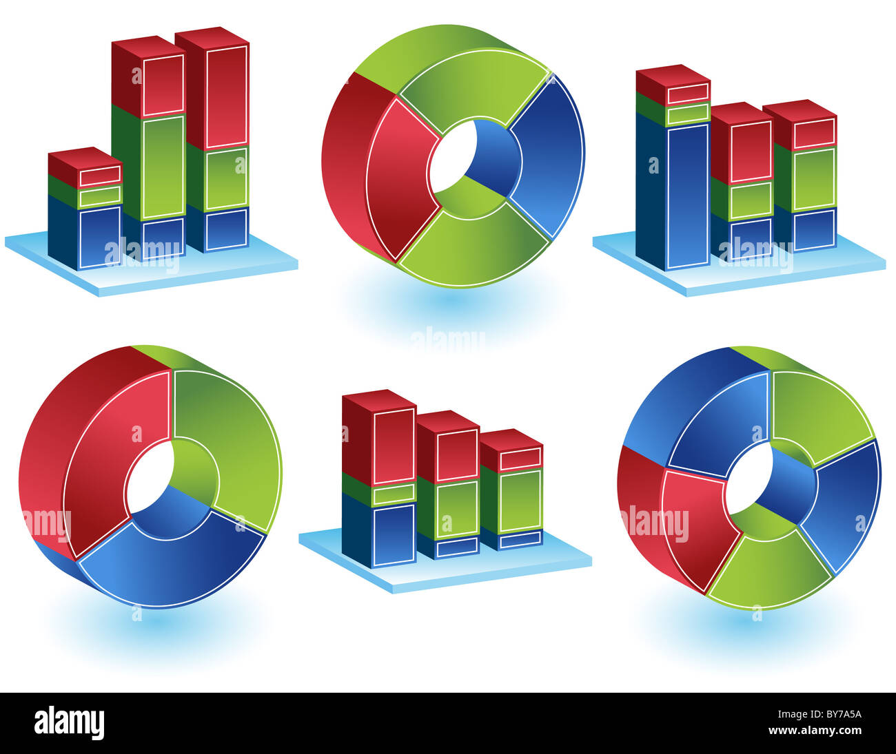 Set of 3D process cycle images and bar charts Stock Photo - Alamy