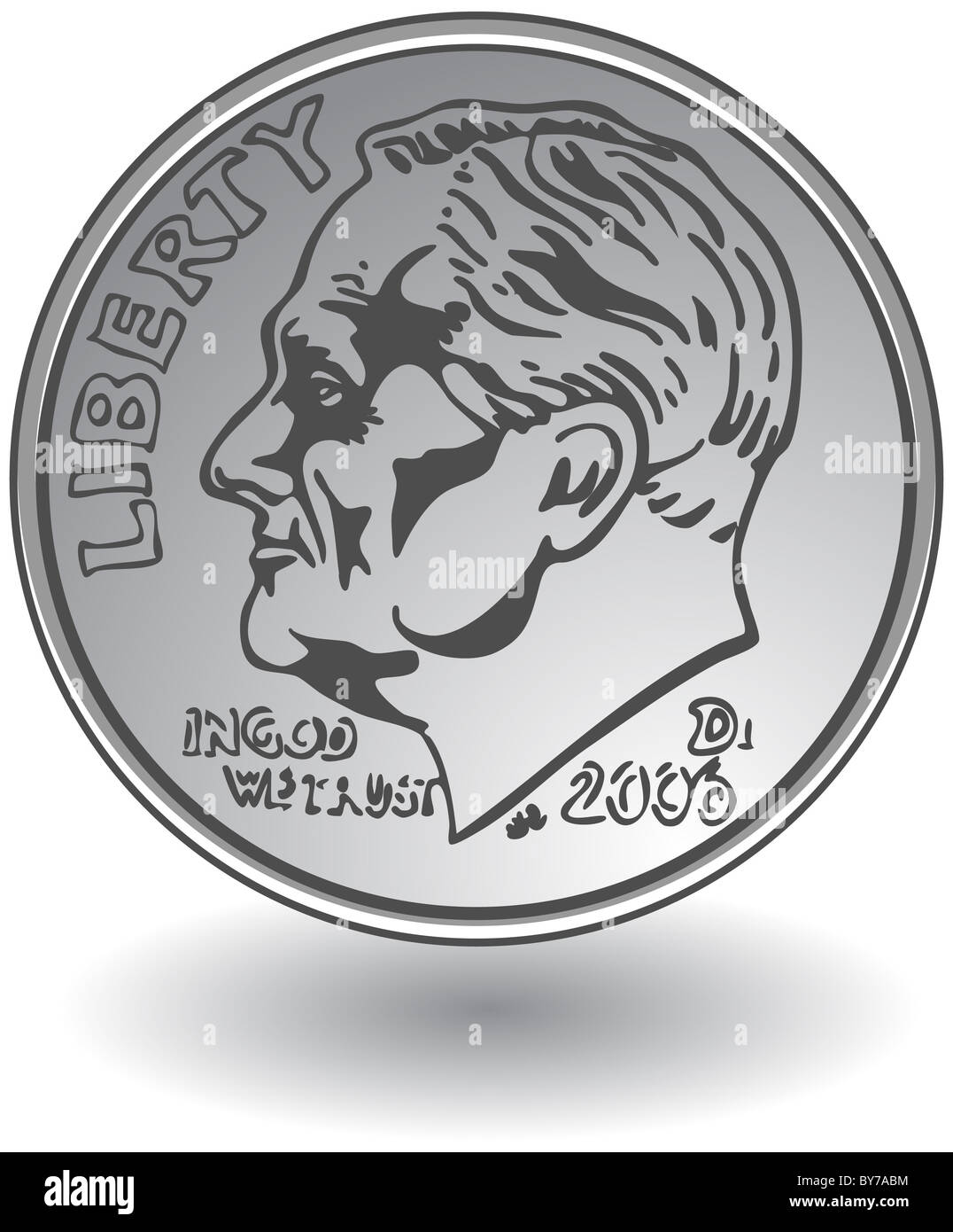 3D image of a dime Stock Photo - Alamy