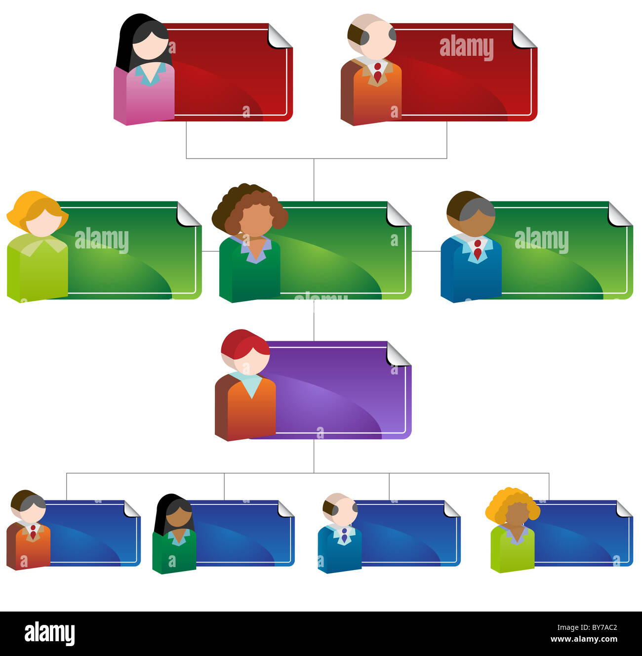A 3D organizational chart based upon a diversity of its employees Stock ...